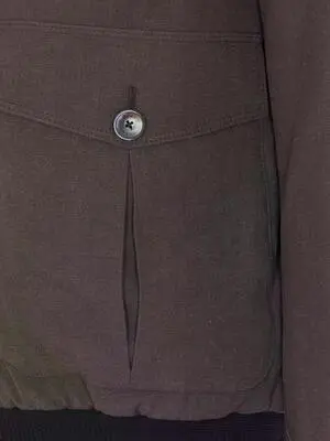 Herno Buttoned High Neck Bomber Jacket - Brown