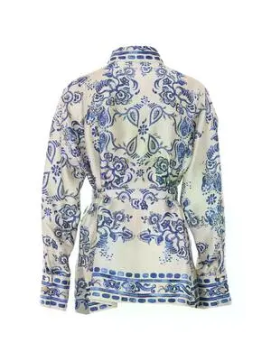 Liu Jo Floral Print Belted Shirt