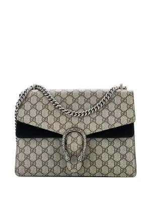 Gucci Dionysus Gg Coated Canvas Medium Shoulder Bag - Black