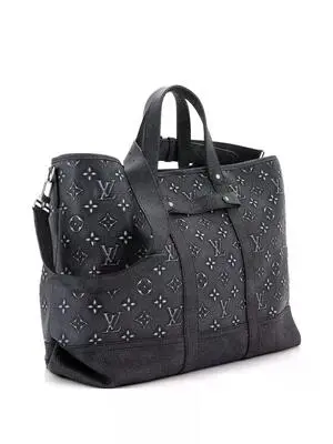 LOUIS VUITTON Journey Faded Monogram Debossed Leather Tote Bag