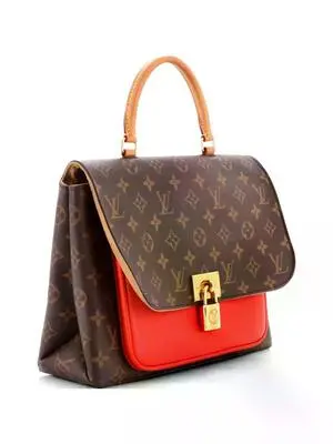 LOUIS VUITTON Marignan Handbag Monogram Canvas With Leather Shoulder Strap - Brown