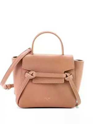 Celine Belt Bag Textured Leather Pico Shoulder Bag - Neutrals