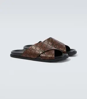 Gucci Gg Leather Slides