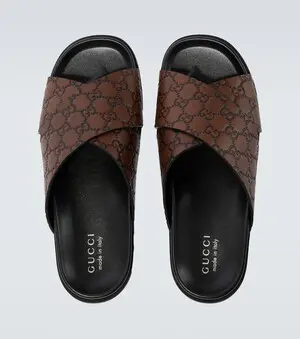 Gucci Gg Leather Slides