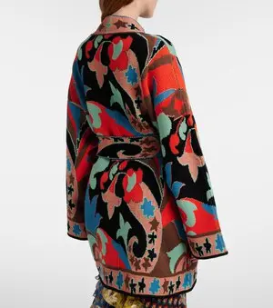 Etro Jacquard Wool-blend Wrap Cardigan