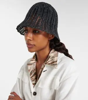 Brunello Cucinelli Woven Bucket Hat - Black