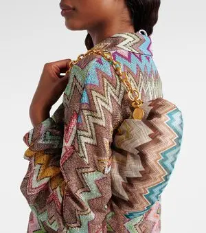 Missoni Zigzag Small Clutch With Leather Trim