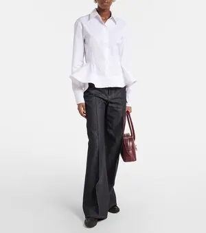 Stella McCartney Peplum Cotton Poplin Shirt