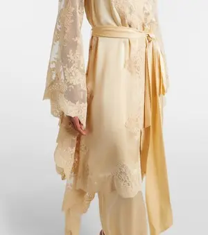 Zimmermann Como Lace-trimmed Draped Silk Midi Dress