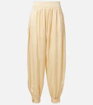 Zimmermann Como Silk Satin Tapered Pants