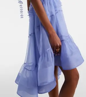 Zimmermann Como Asymmetric Floral-applique Minidress