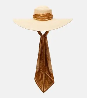 Zimmermann Raffia Sun Hat With Silk Trim