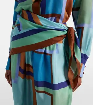 Zimmermann Como Printed Silk Satin Tapered Pants