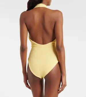 Hunza G Adriana Beaded Swimsuit - Yellow