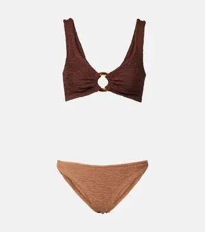 Hunza G Julia Ring-detail Bikini - Brown