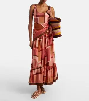 Zimmermann Como Printed Silk Maxi Skirt