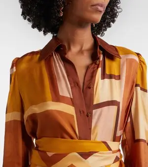 Zimmermann Como Printed Silk Shirt Dress
