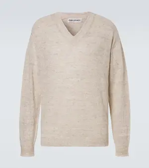 Our Legacy Rue Linen And Cotton Sweater Beige