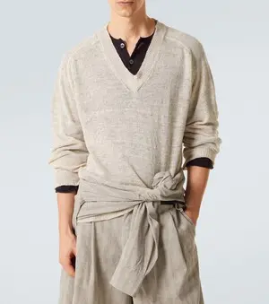 Our Legacy Rue Linen And Cotton Sweater - Beige