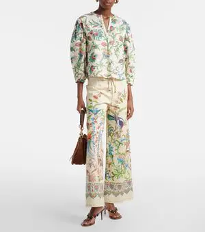 Etro Belted Printed Wide-leg Jeans