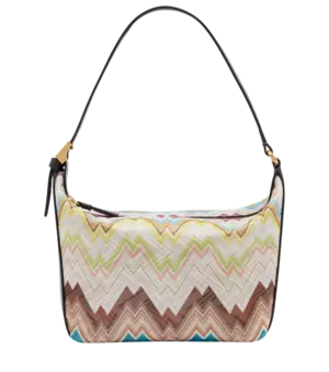Missoni Leather-trimmed Shoulder Bag - Multicoloured