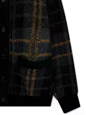 STUDIO TOMBOY Checkered Crew-neck Cardigan - Black