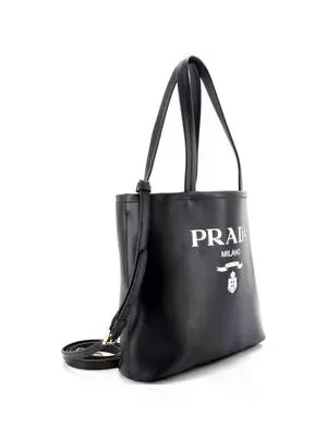 Prada Logo Convertible Open Tote Bag
