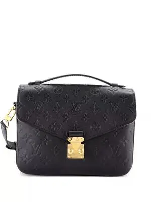 LOUIS VUITTON Pochette Metis Monogram Empreinte Leather Crossbody Bag - Black
