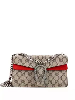 Gucci Dionysus Gg Coated Canvas Small Shoulder Bag With Crystal Embellished Metal - Brown