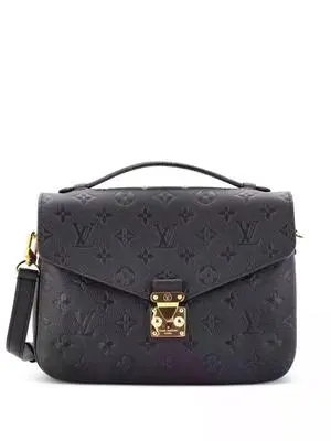 LOUIS VUITTON Pochette Metis Monogram Empreinte Leather - Black