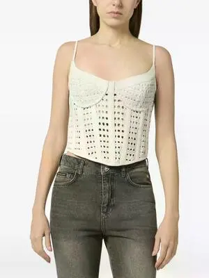 Philipp Plein Woven Leather Bustier
