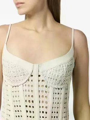 Philipp Plein Woven Leather Bustier