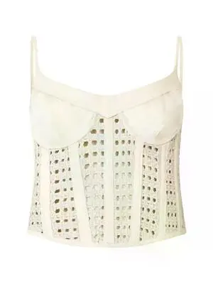 Philipp Plein Philipp Plein Woven Leather Bustier Neutrals