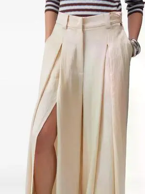 Liu Jo Slits Creased Palazzo Pants - Neutrals