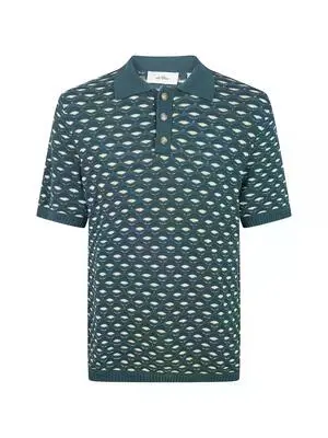 LES DEUX Esmay Shell Knitted Polo Shirt - Blue