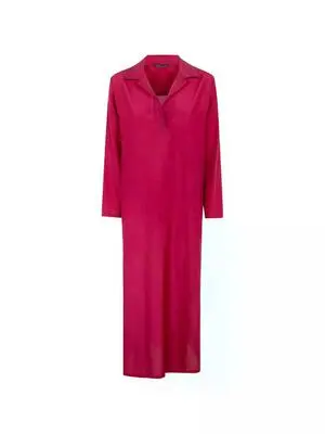 LAURA URBINATI Colla Silk Dress - Red