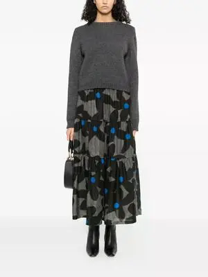 LESS Floral-print A-line Skirt