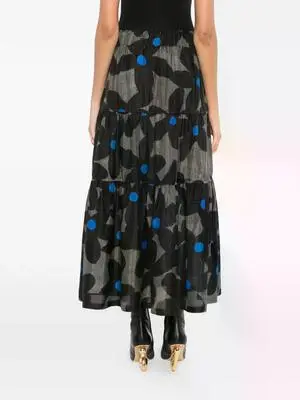 LESS Floral-print A-line Skirt