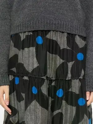 LESS Floral-print A-line Skirt