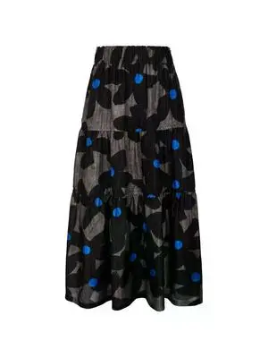 LESS Floral-print A-line Skirt