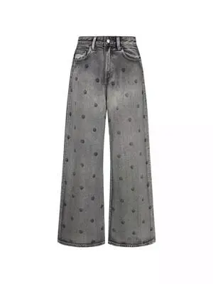 JNBY Polka-dot Wide-leg Jeans - Grey