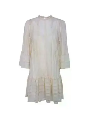 TWINSET Lace Ruffle Maxi Dress - Neutrals