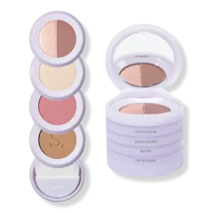 SUBTL. BEAUTY 4-in-1 Stack With Powder Foundation, Eyeshadow, Blush, And Highlighter - Medium 1n