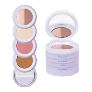 SUBTL. BEAUTY 4-in-1 Stack With Powder Foundation, Eyeshadow, Blush, And Highlighter - Medium 4w
