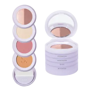 SUBTL. BEAUTY 4-in-1 Stack With Powder Foundation, Eyeshadow, Blush, And Highlighter - Light 4c