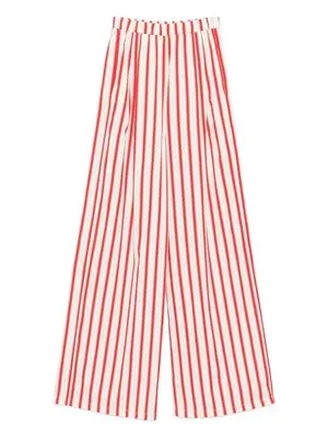 FORTE_FORTE Striped Wide Leg Trousers - Red