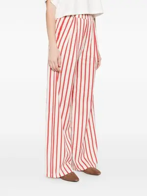 FORTE_FORTE Striped Wide Leg Trousers - Red