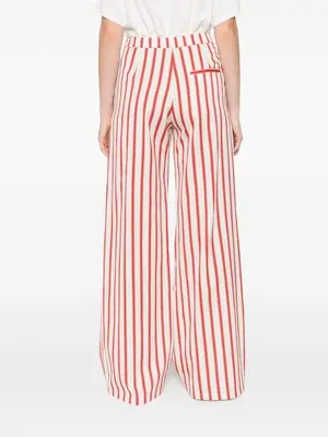 FORTE_FORTE Striped Wide Leg Trousers - Red