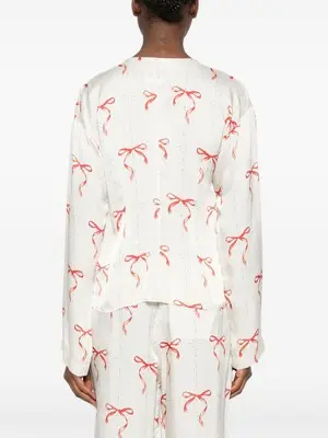 FORTE_FORTE Printed Crossed Shirt - Red
