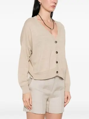 BASE Linen And Cotton Blend Cardigan
